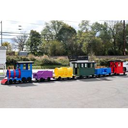Amish Made 45 ft Long Poly 6 Piece Train Playground Set